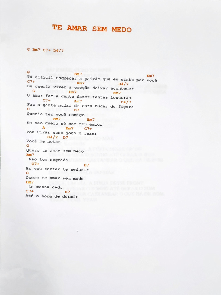 Te Amar Sem Medo | PDF