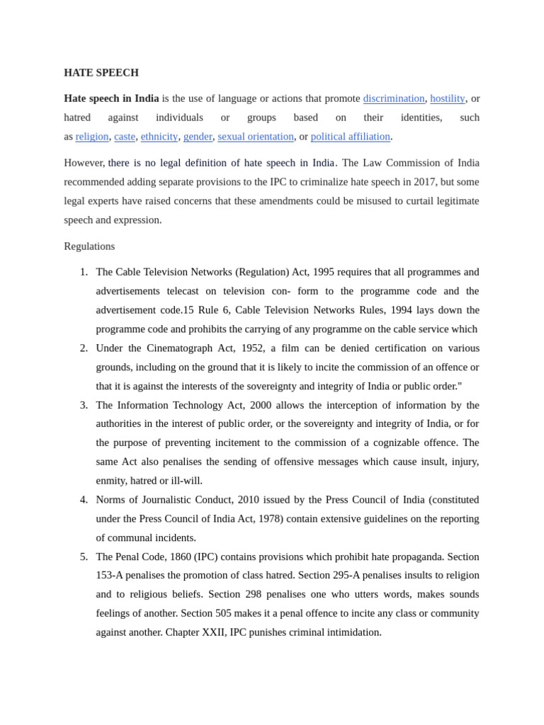 Hate Speech | PDF