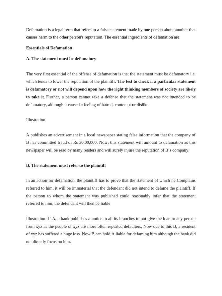 Defamation | PDF
