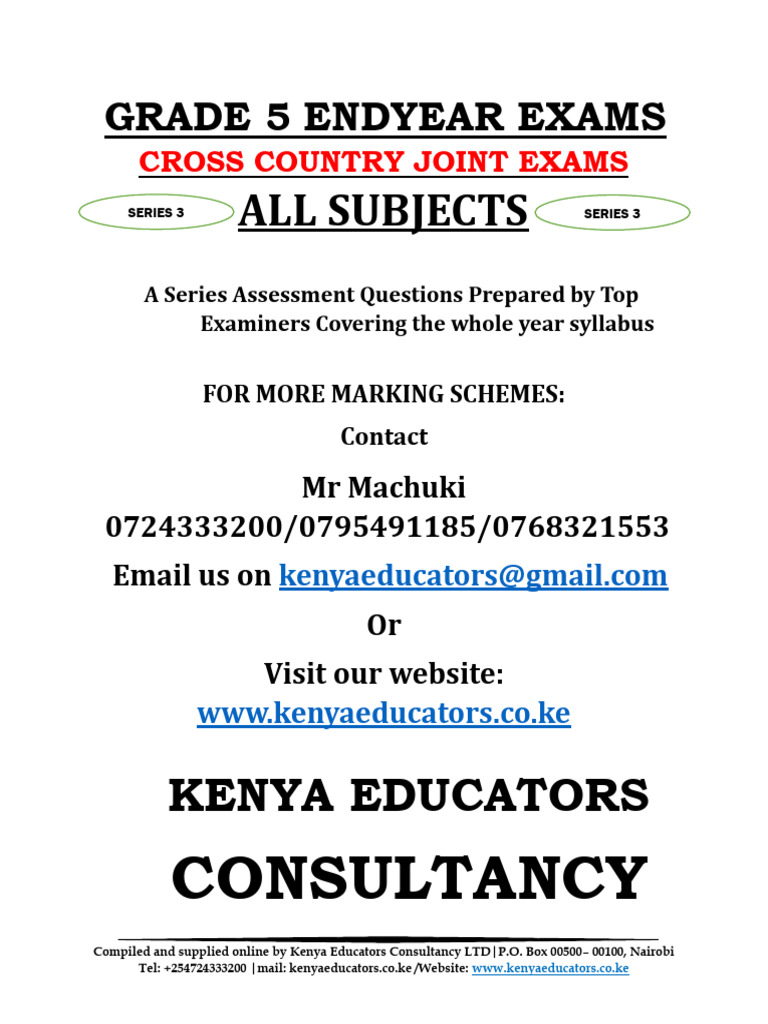 Grade 5 CBC Et3 S3 Exams 2024 | PDF | Rain | Social Science