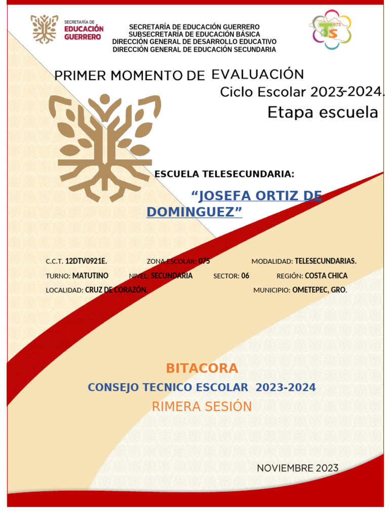 BITACORA JUNIO CTE-12DTV0921E-JOSEFA ORTIZ DE DOMINGUEZ | PDF