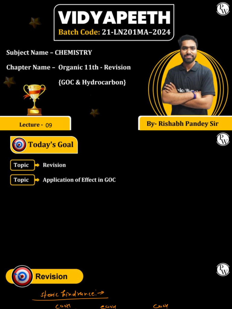 Organic 11th - Revision (GOC & Hydrocarbon) - 09 - Class Notes - 21 ...