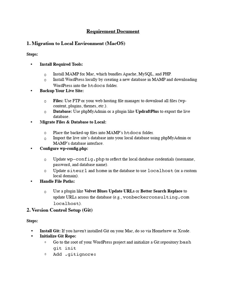 Req Doc For Migration | PDF