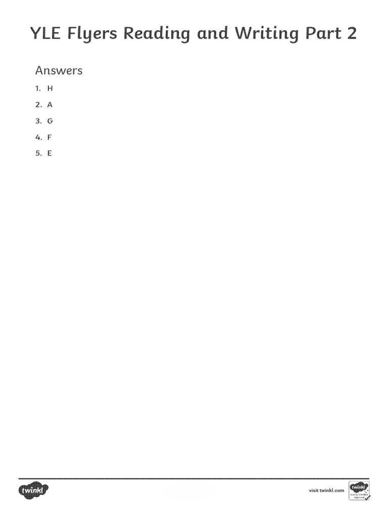 Rea + Wri Part 2 - Key | PDF