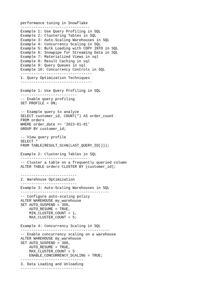 Performance Tuning in Snowflake | PDF