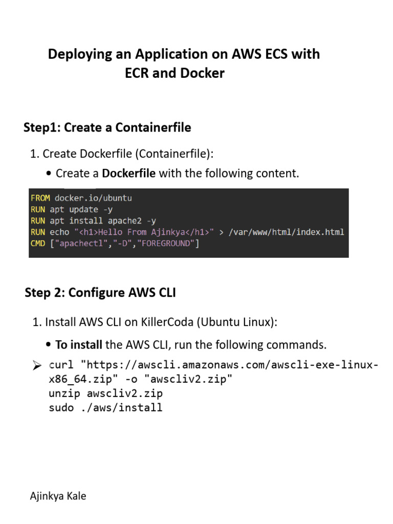 AWS ECS Project With ECR and Docker | PDF