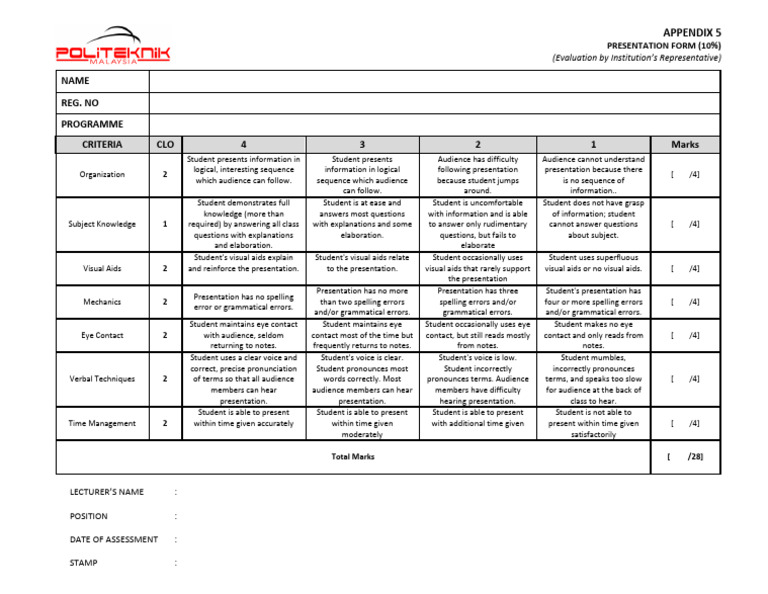 Appendix 5 at Presentation Form | PDF