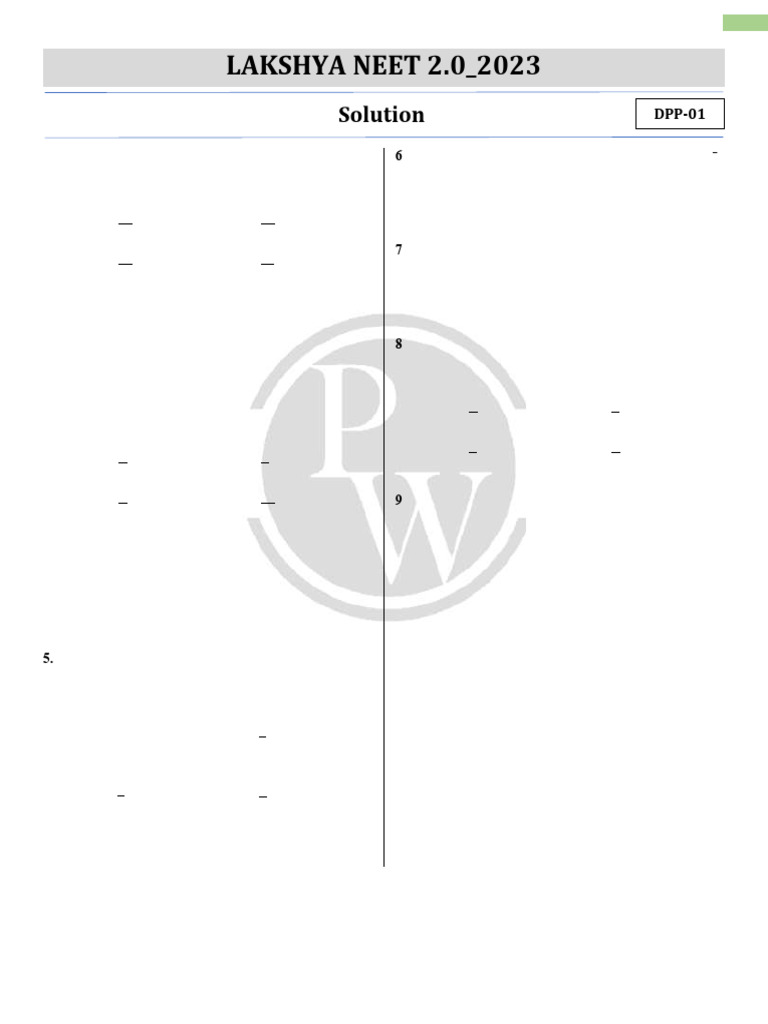 Solution - DPP 01 | PDF Solution - DPP 01 | PDF