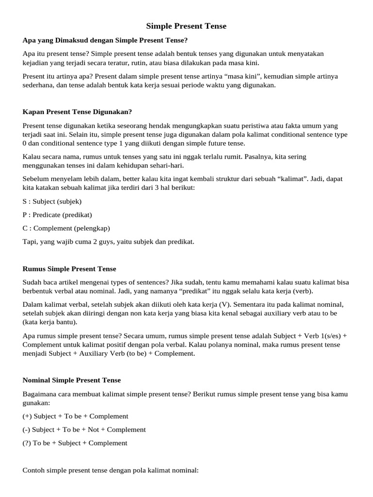 3 - Simple Present Tense | PDF