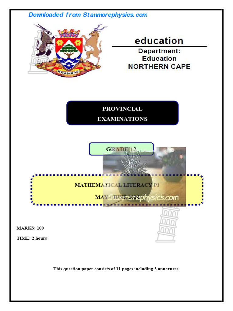 NC Maths Literacy Grade 12 June 2024 P1 and Memo | PDF