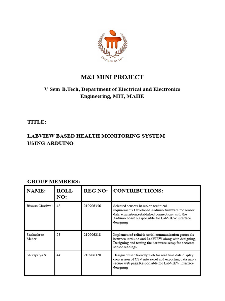 M&i Mini Project | PDF | Arduino | Usability