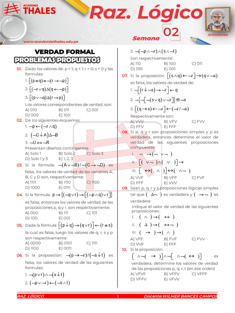 Raz. Lógico - Tema #0002 | PDF