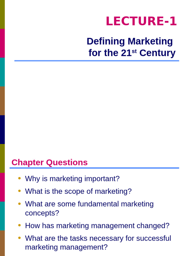 Lecture 1 - Basics of Marketing | PDF