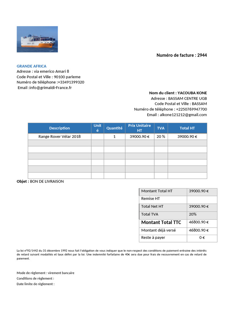 Facture Template 1 | PDF