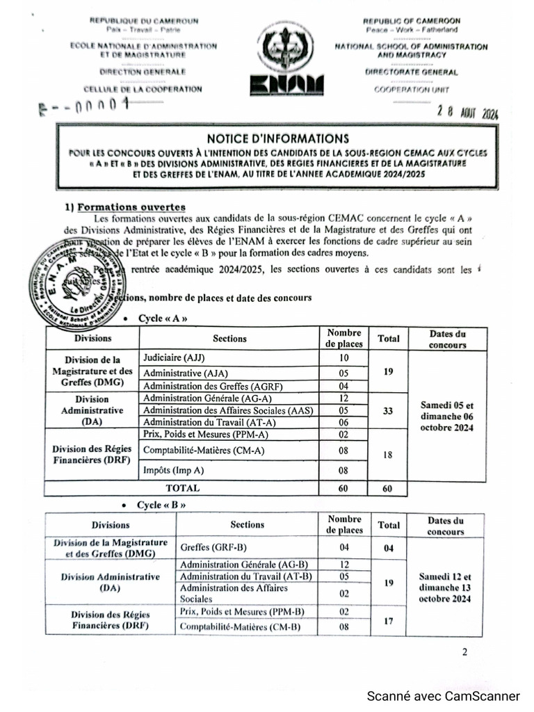 CONCOURS_ ENAM-CEMAC | PDF