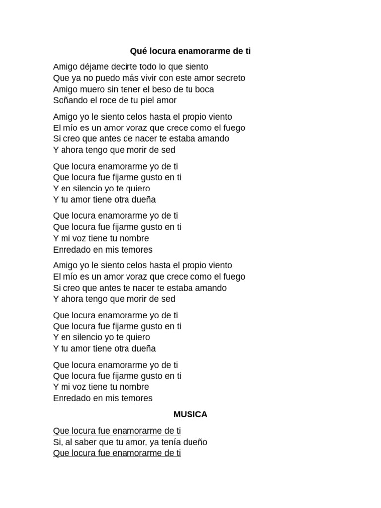 Qué Locura Enamorarme de Ti | PDF | Arte | Poesía