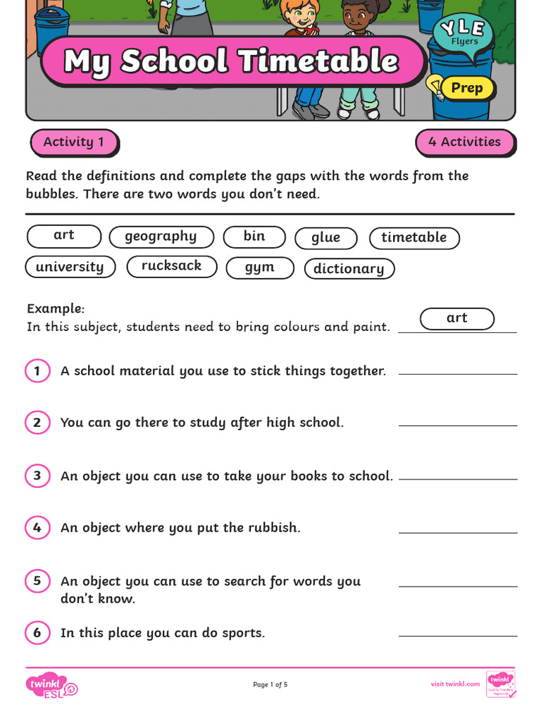MY SCHOOL TIMETABLE | PDF