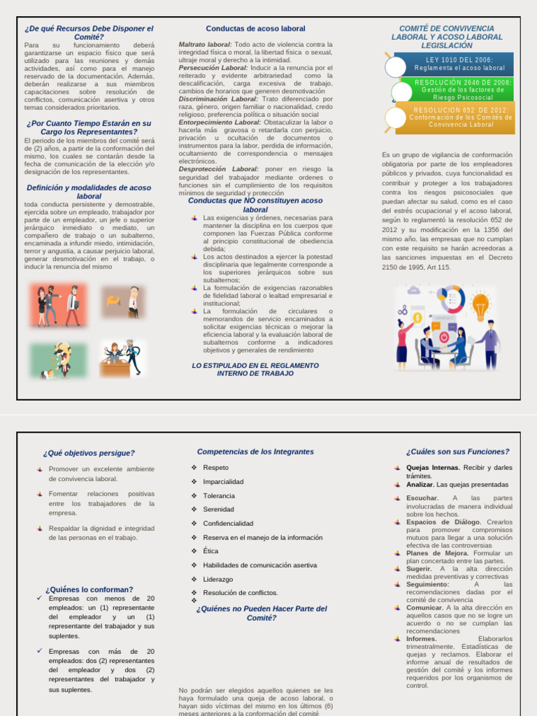 Folleto Comité de Convivencia Laboral | PDF | Disciplinas | Negocios