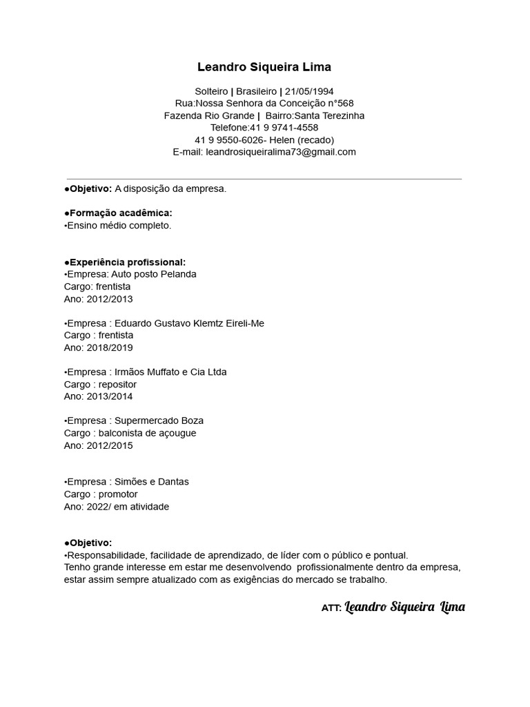 Currículo Leandro | PDF