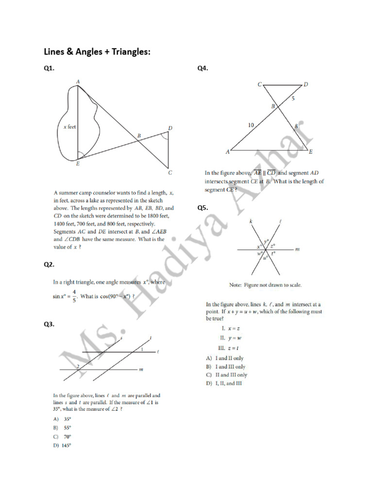 Lines & Angles + Triangles | PDF