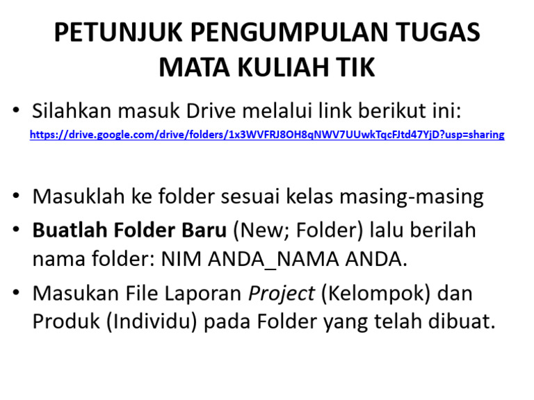 Petunjuk Pengumpulan Tugas-Tik | PDF