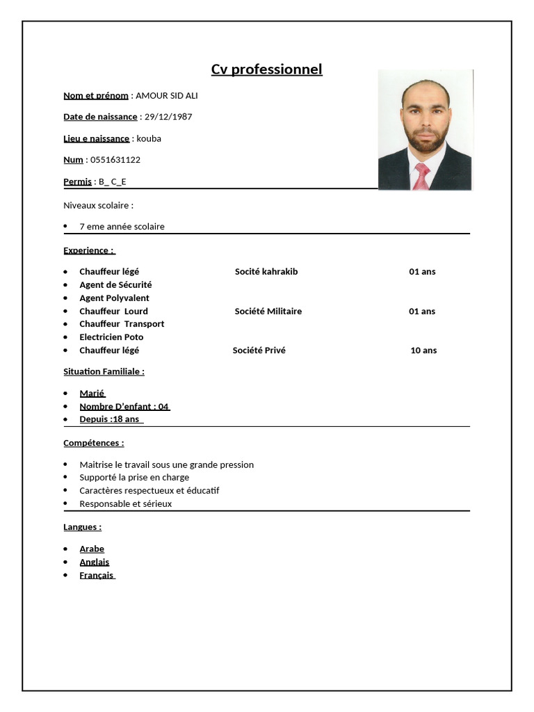Sidali CV | PDF