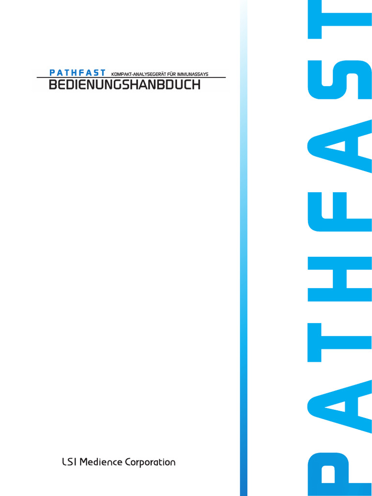 Pathfast Operator's Manual German - Ver4.00g | PDF