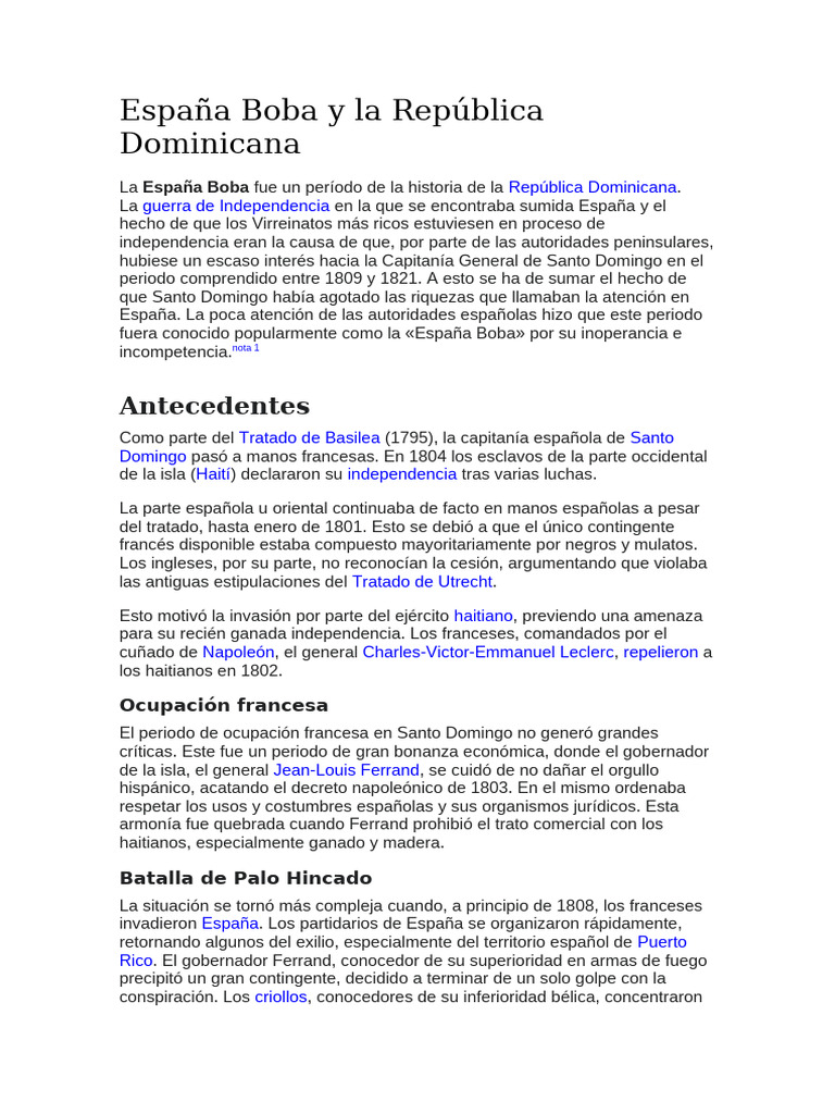 España Boba y La República Dominicana | PDF