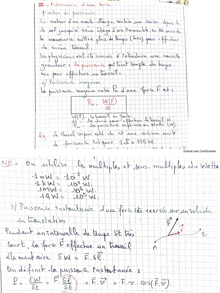 Suite Cours Travail Et Puissance Part 4 | PDF