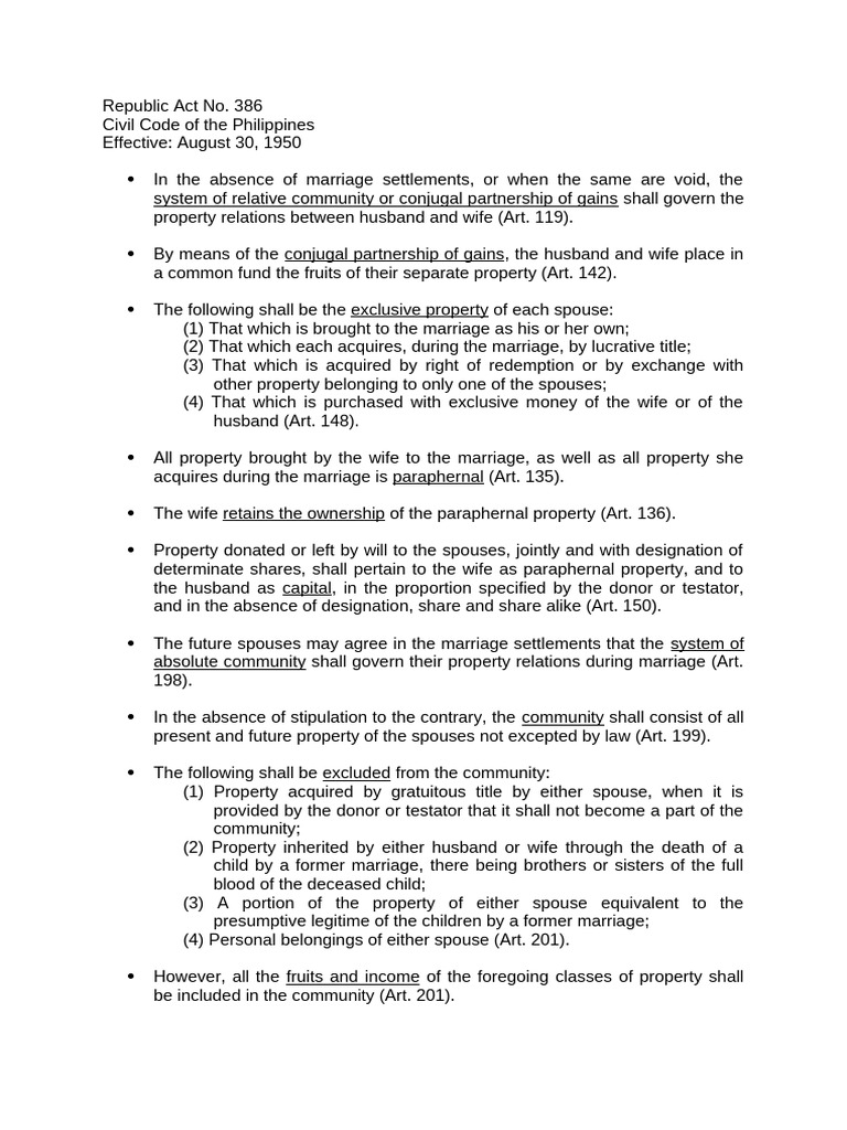 Property Regimes | PDF