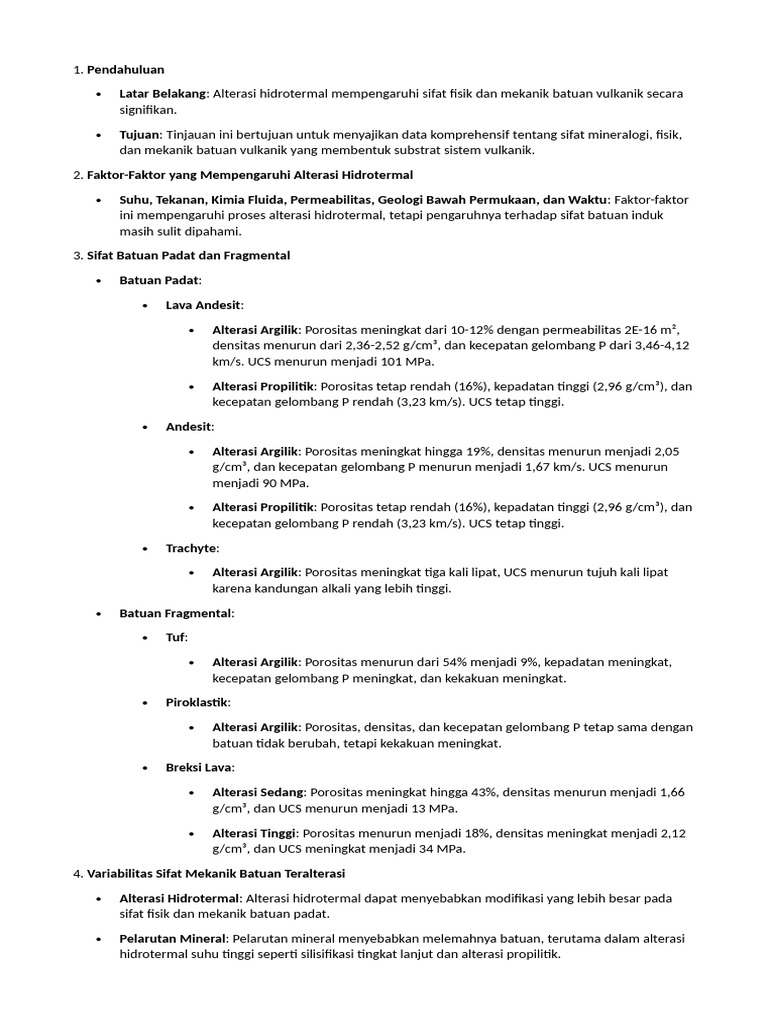 Resume Singkat Alterasi Hidrotermal Petrogenesis | PDF