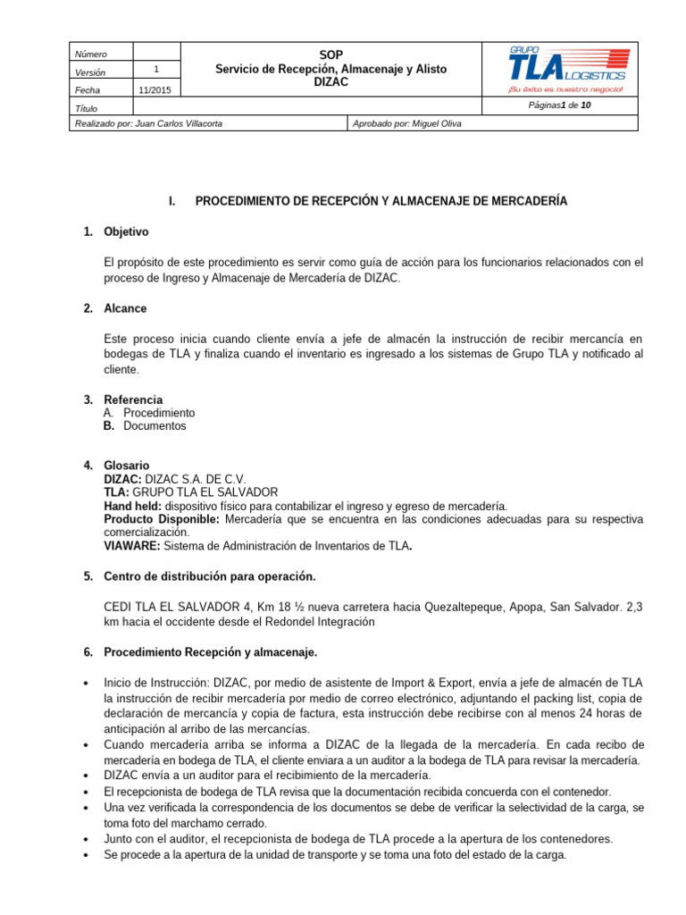 SOP DIZAC | PDF
