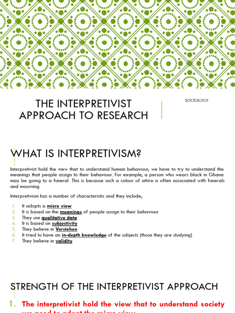 Interpretivist Approach To Research | PDF