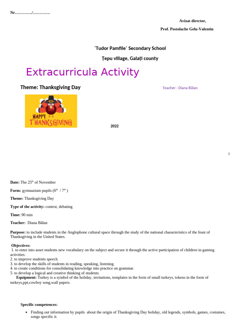 Proiect Thanksgiving | PDF