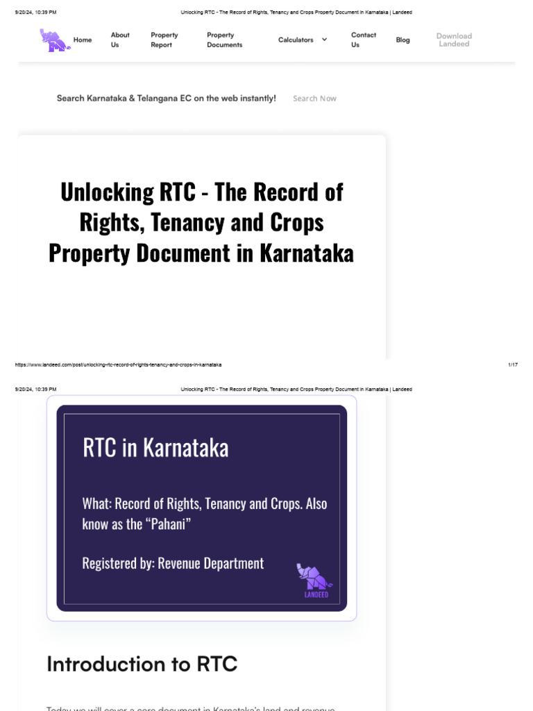 Unlocking RTC - The Record of Rights, Tenancy and Crops Property ...