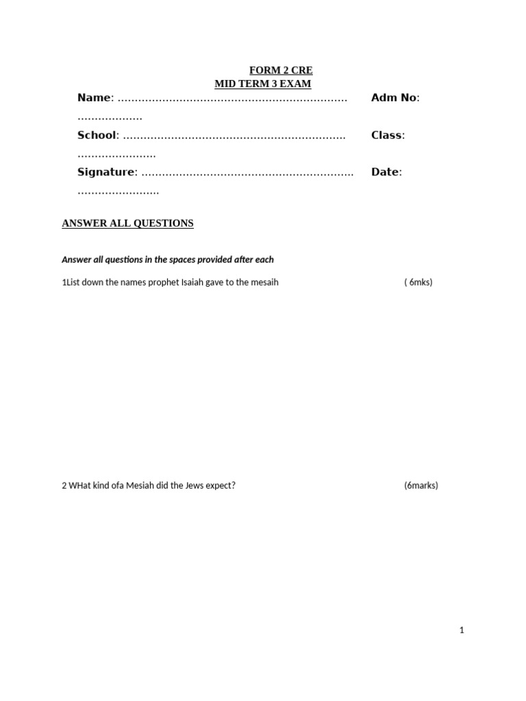 Cre Form Two Mi-WPS Office | PDF