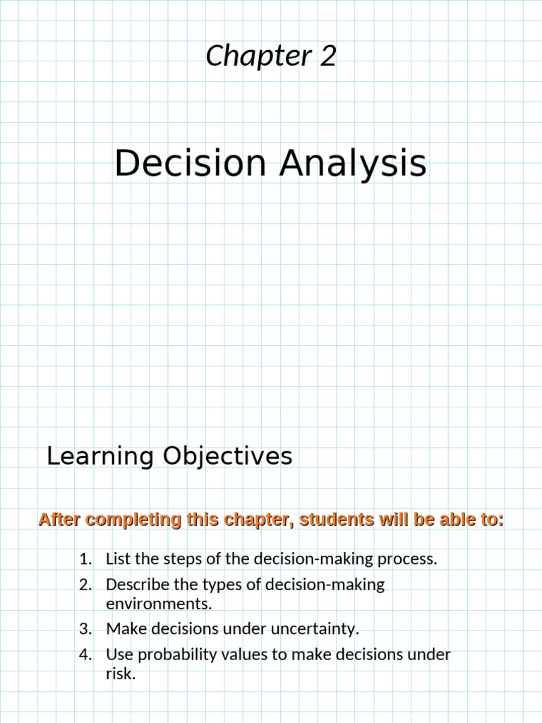 Chapter 2 Decision Analysis | PDF