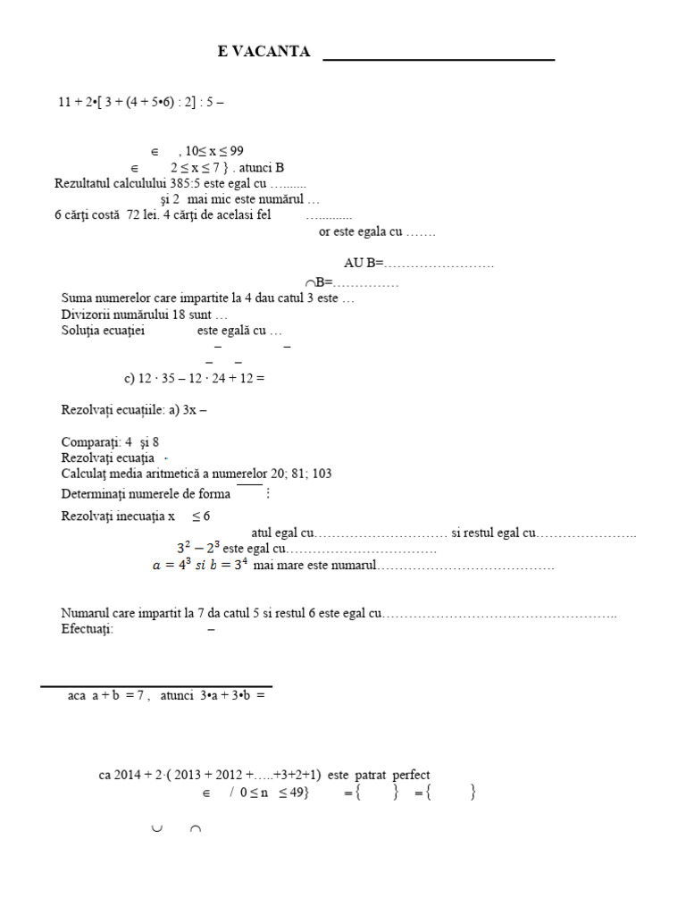 Tema de Vacanta | PDF