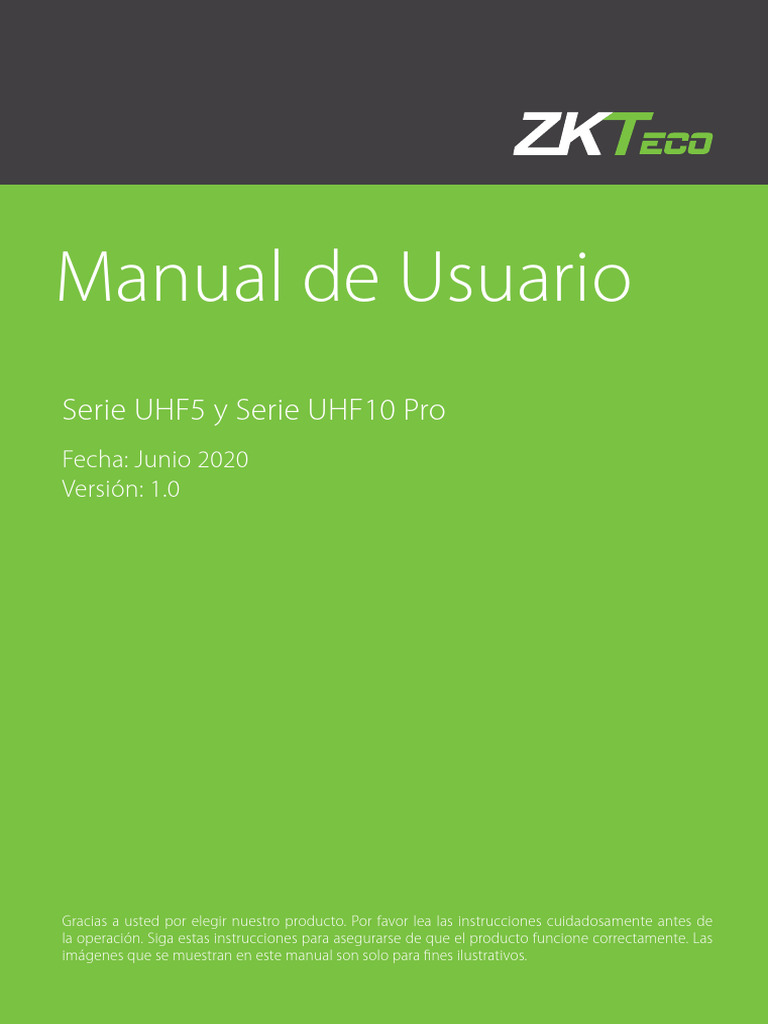 Manual UHF5 Pro y UHF10 Pro ZKTeco | PDF | Biometría | Relé