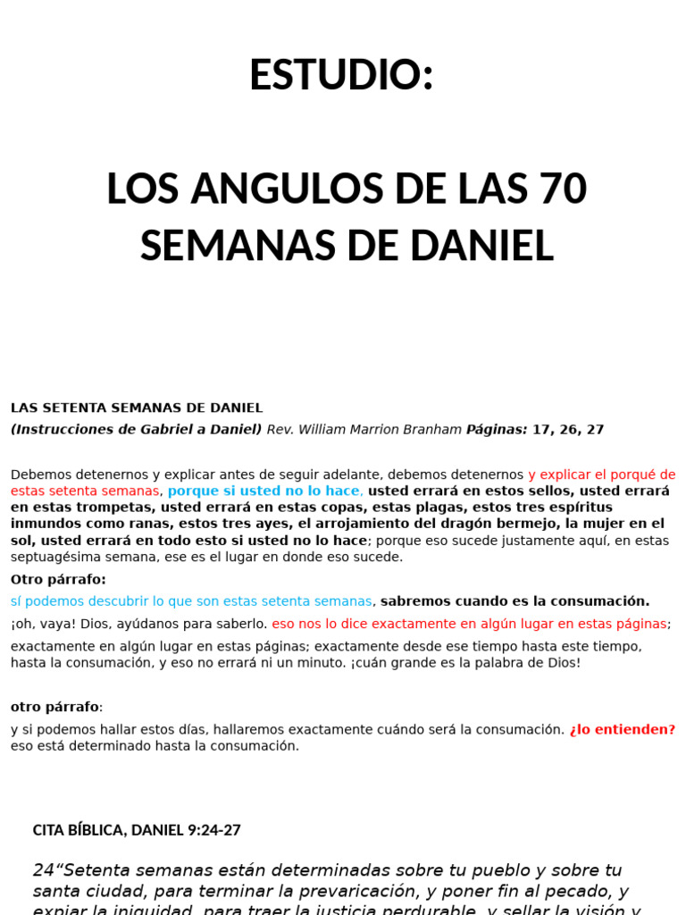 Los Angulos de 70 Semanas de Daniel | PDF