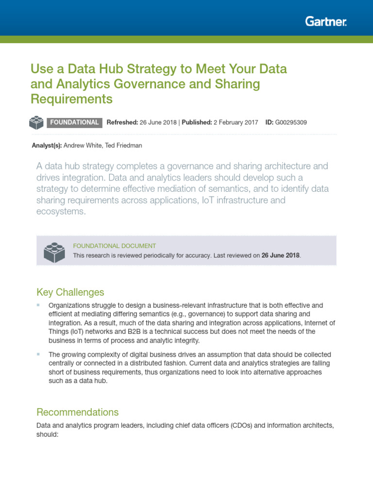 Use A Data Hub Strategy To M 295309 | PDF