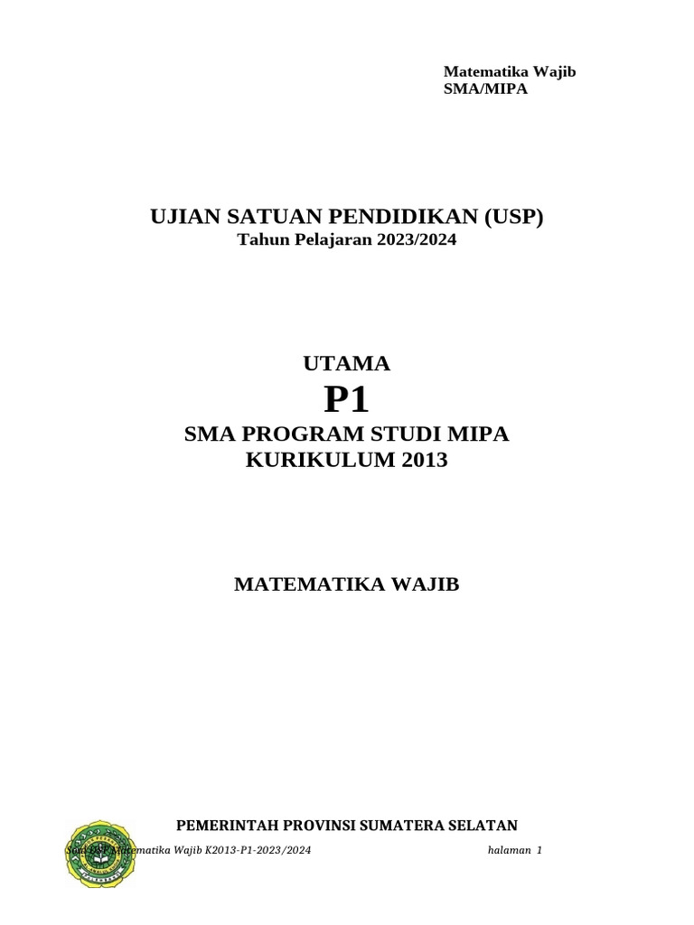 MTK Wajib P1 | PDF