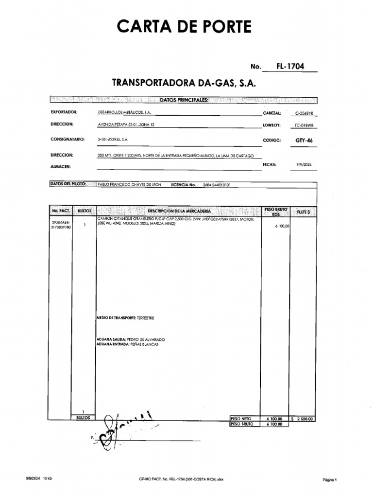 Carta de Porte | PDF