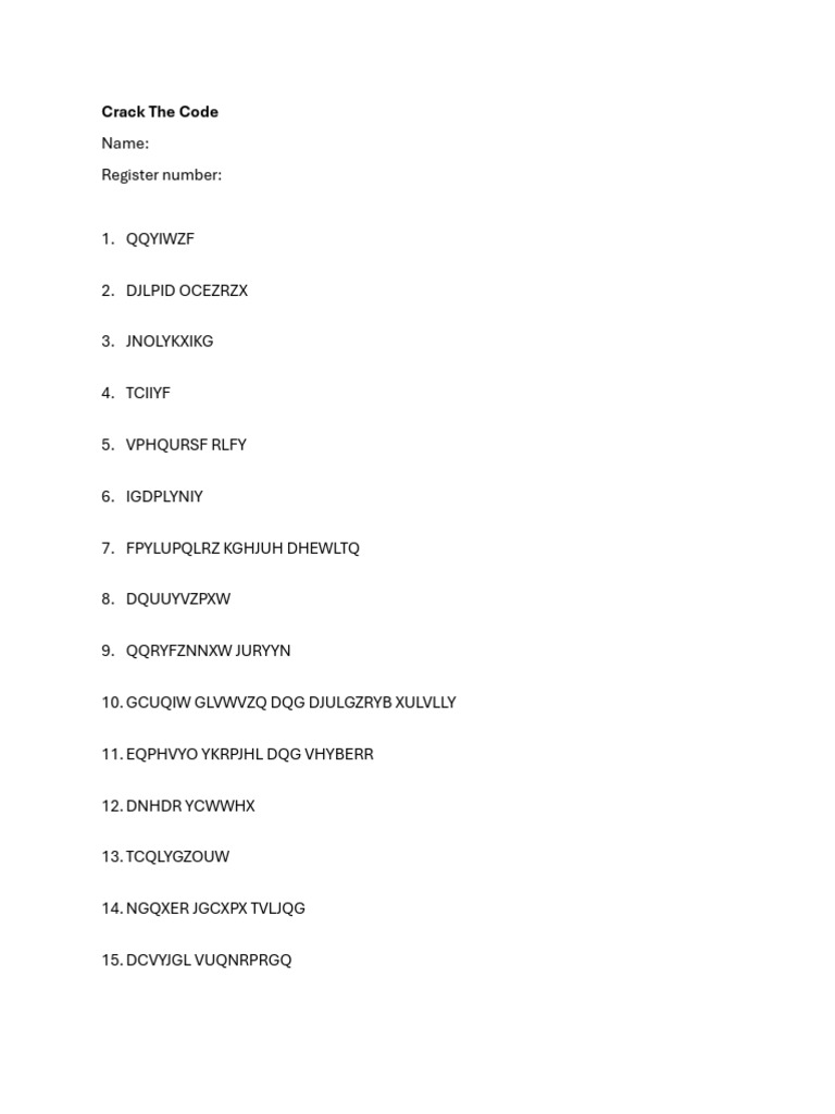 Crack The Code | PDF