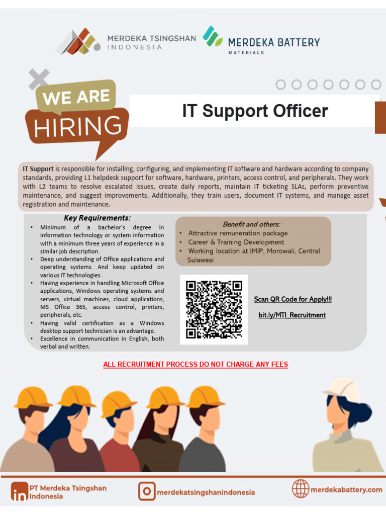 MTI Job Vacancies - IT Support Officer | PDF | Computers
