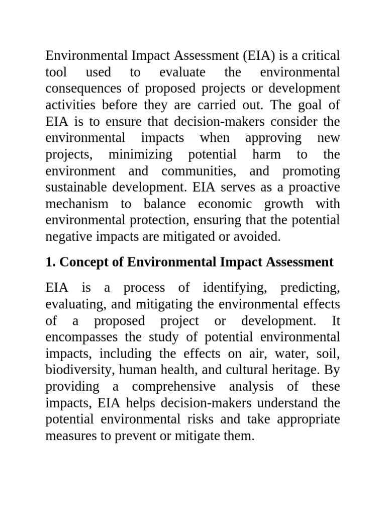 Environmental Impact Assessment | PDF