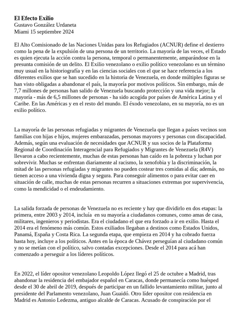 El Efecto Exilio | PDF