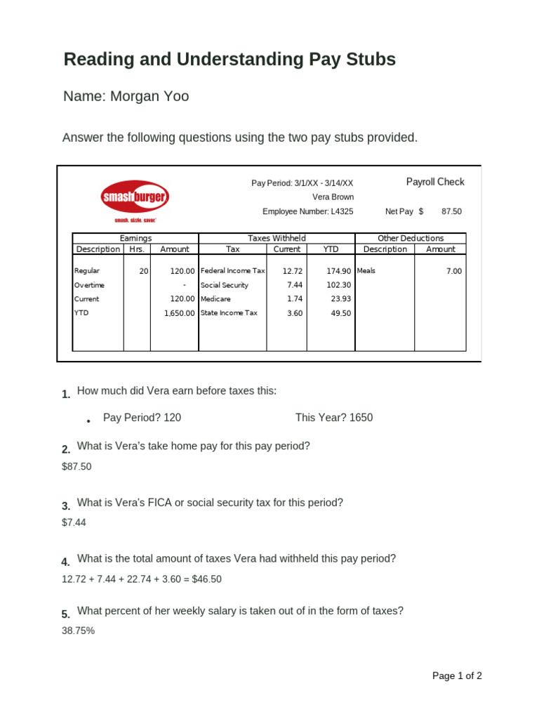 Paystub Assignment | PDF