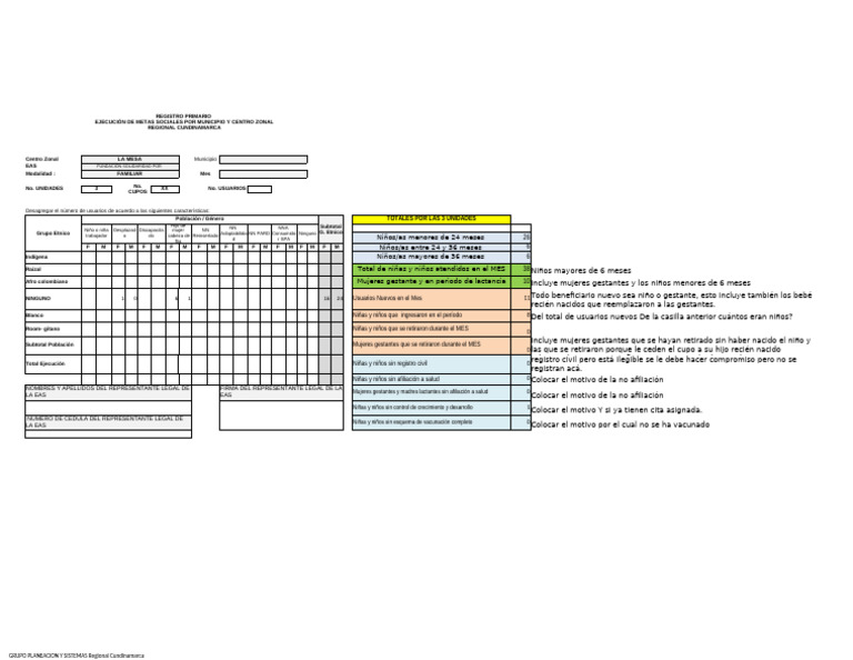 Formato - Metas Sociales - Actualizado | PDF | Amamantamiento