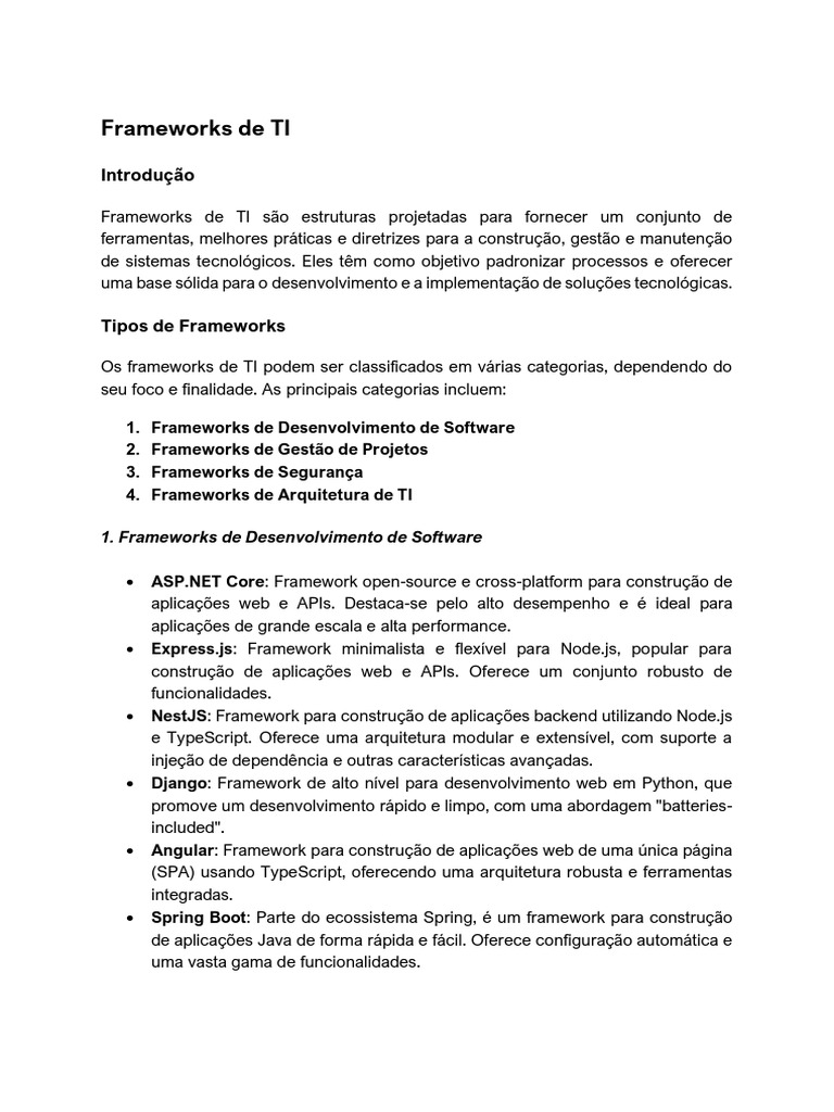 Frameworks de TI | PDF